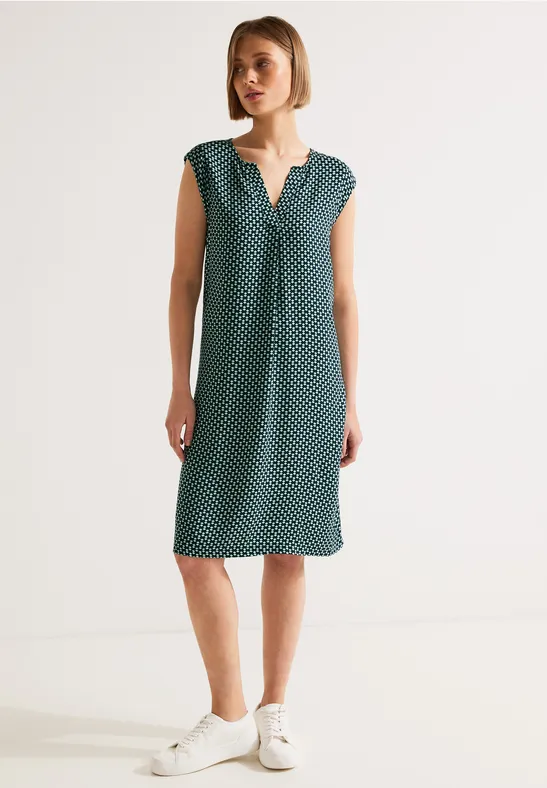 STREET ONE Print Viskose Kleid F r Damen In Gr n STREET ONE STREET ONE Print Viskose Kleid F r Damen In Gr n STREET ONE