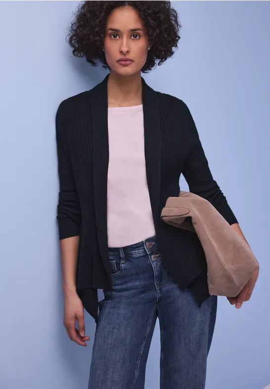 STREET-ONE Cardigan Cutline pour femmes en Bleu | STREET-ONE