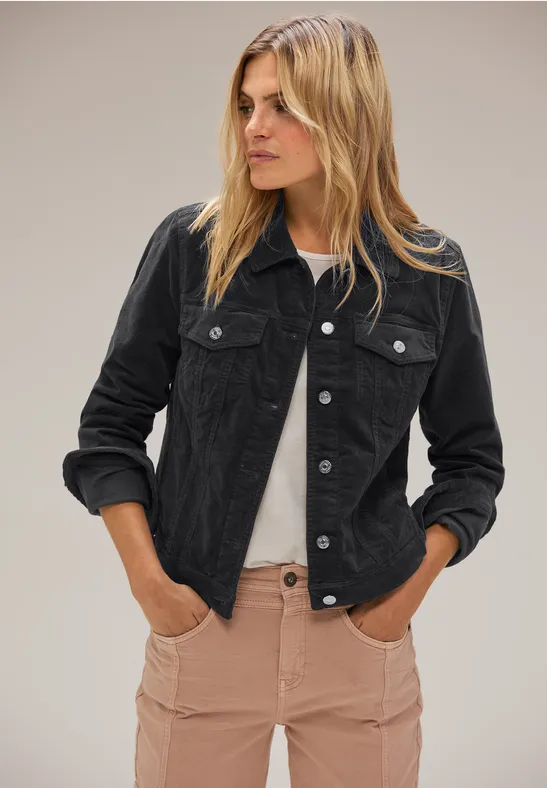 STREET-ONE Veste en velours milleraies en Gris | STREET-ONE