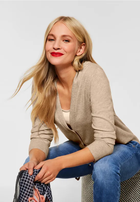 STREET-ONE Cardigan cosy en Beige | STREET-ONE