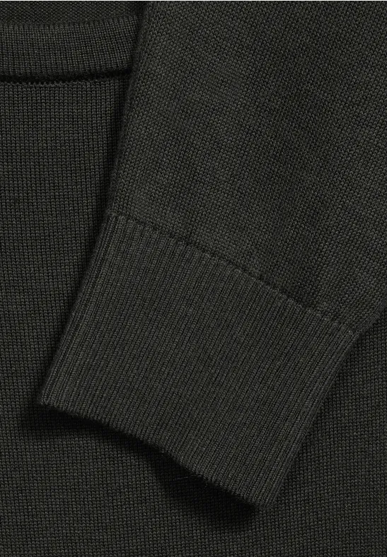 STREET-ONE Pullover mit U-Boot Kragen für Damen in Grün | STREET-ONE