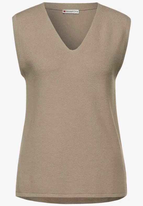 STREET-ONE Cosy Pullunder für Damen in Beige | STREET-ONE