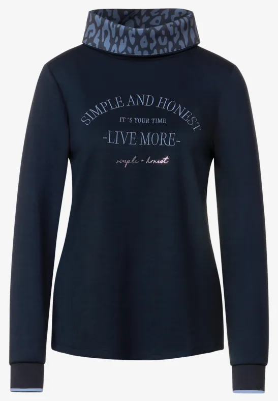 STREET-ONE Sweatshirt mit Frontprint für Damen in Blau | STREET-ONE