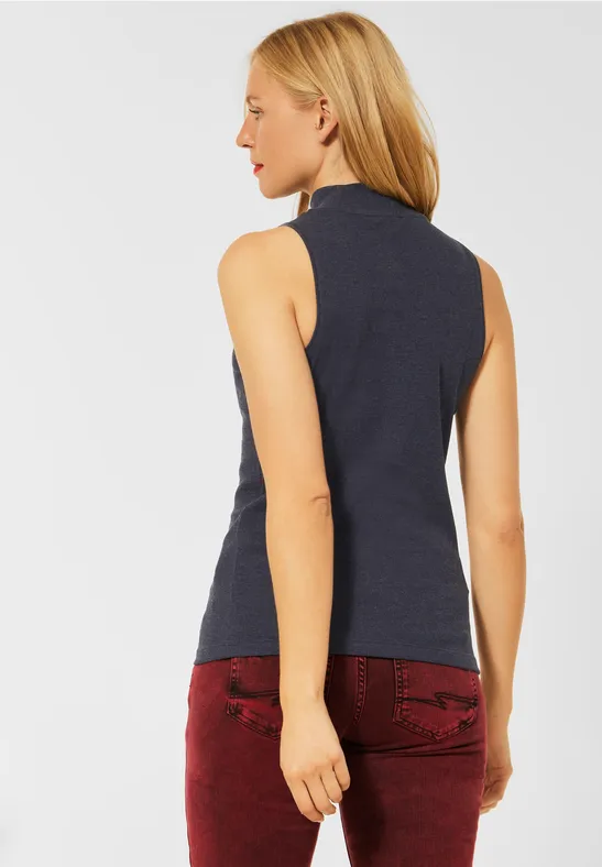 STREET-ONE Haut basique côtelé in Bleu | STREET-ONE