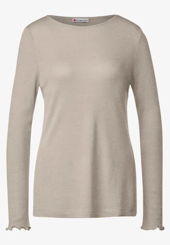 STREET-ONE Shirt mit Glanzeffekt für Damen in Beige | STREET-ONE
