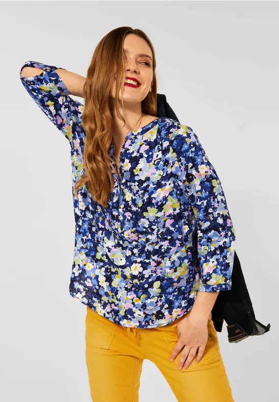 STREET-ONE Bluse mit Blumen Muster für Damen in Blau - BAMIKA | STREET-ONE