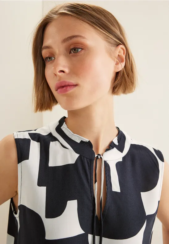 STREET-ONE Ärmellose Printbluse für Damen in Blau | STREET-ONE