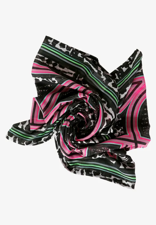 STREET-ONE Loopschal im Multicolorprint für Damen in Schwarz | STREET-ONE