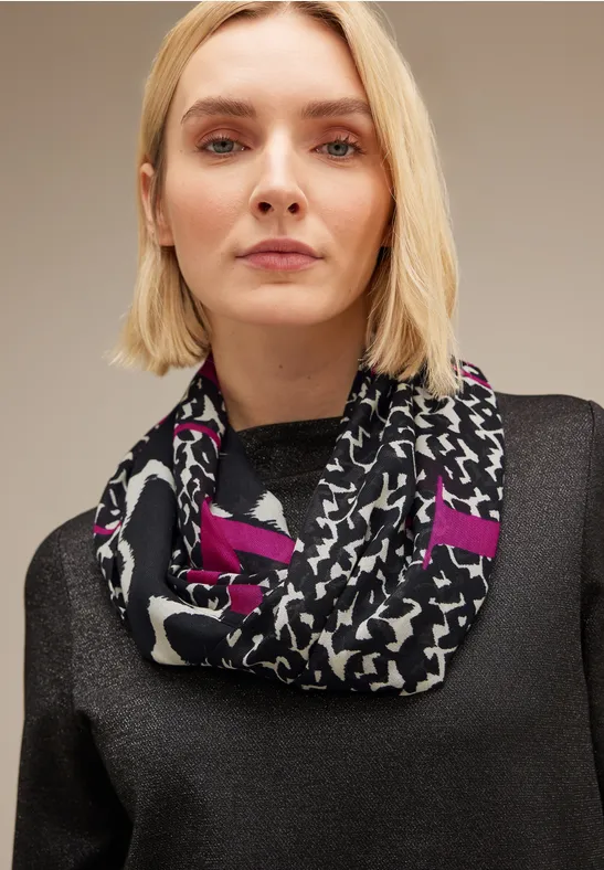 STREET-ONE Écharpe loop avec imprimé in Noir | STREET-ONE