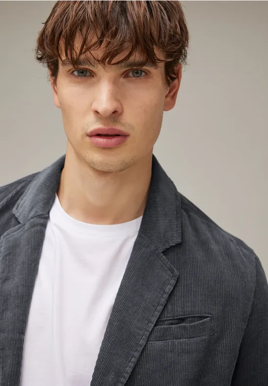 STREET-ONE Blazer en velours côtelé garment dye in Gris | STREET-ONE